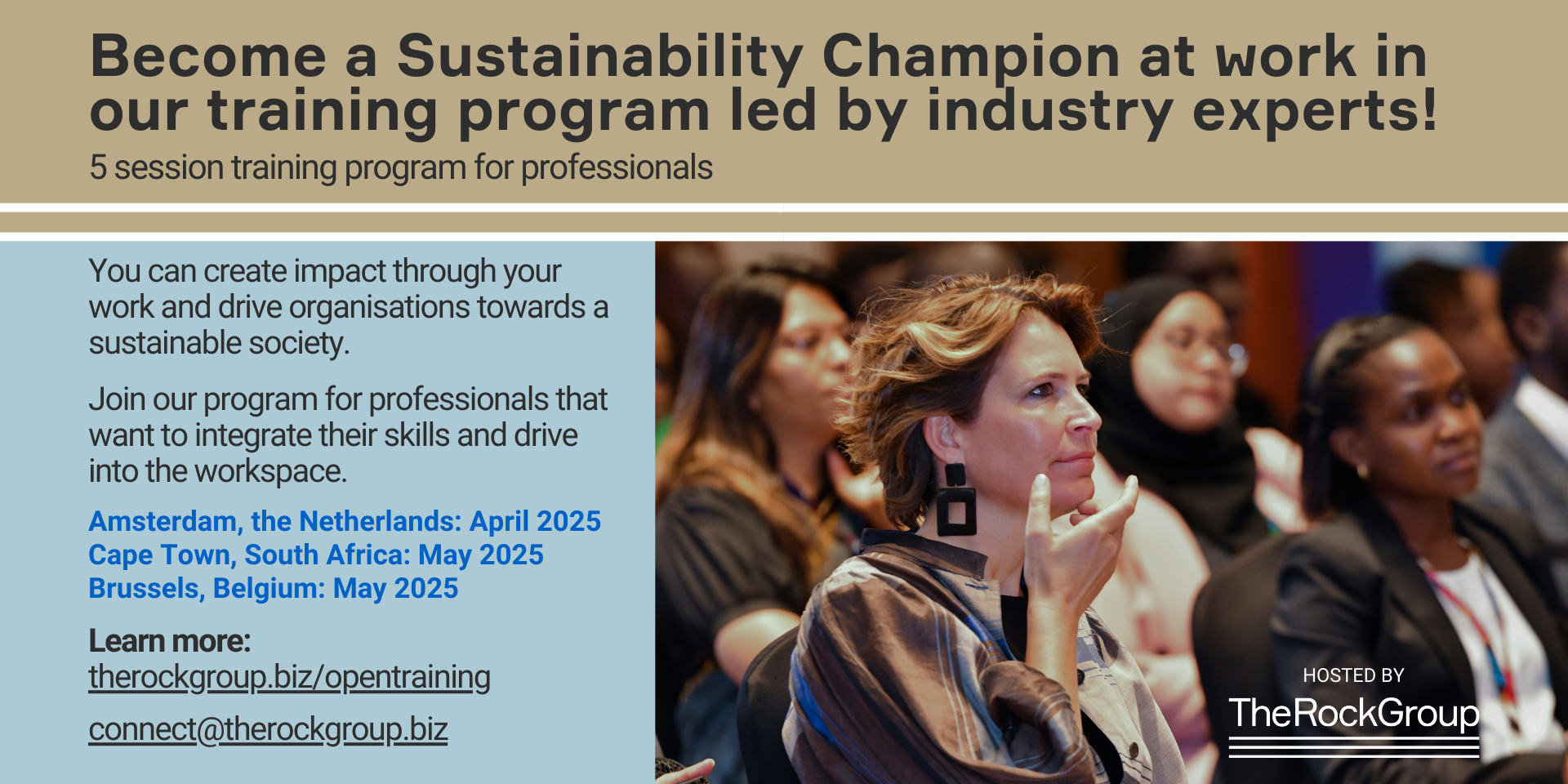 TRAINING How to become a Sustainability Champion at work? - TheRockGroup